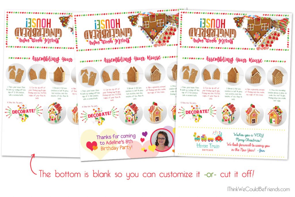 DIY Complete Gingerbread House Kit in a Bag! FREE Printable Topper with ...