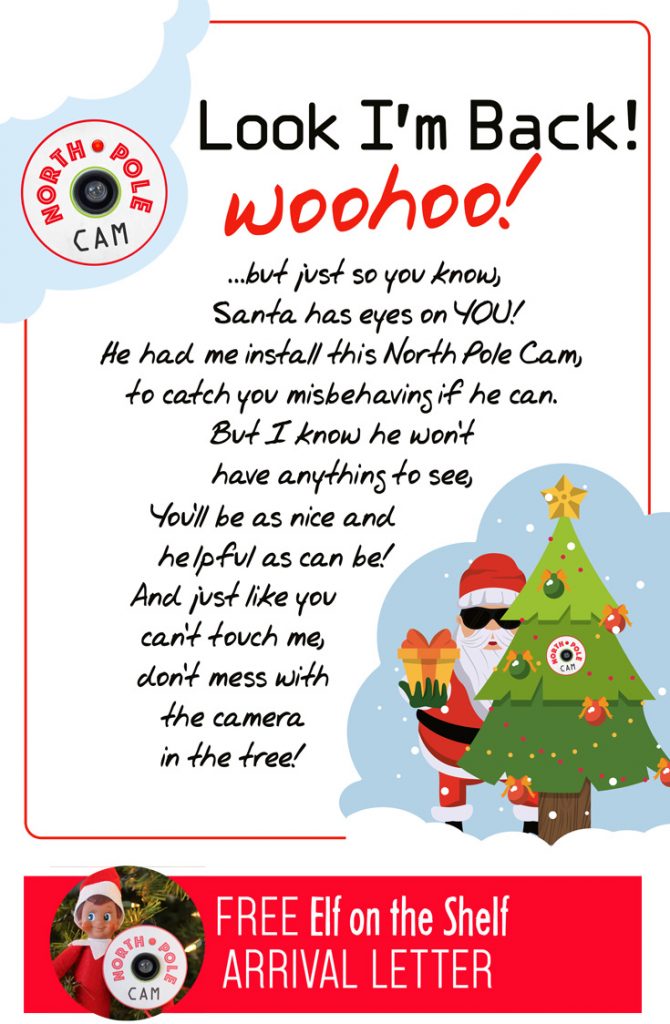 Elf On The Shelf Arrival Idea 5 Min Northpole Cam With FREE Printable 