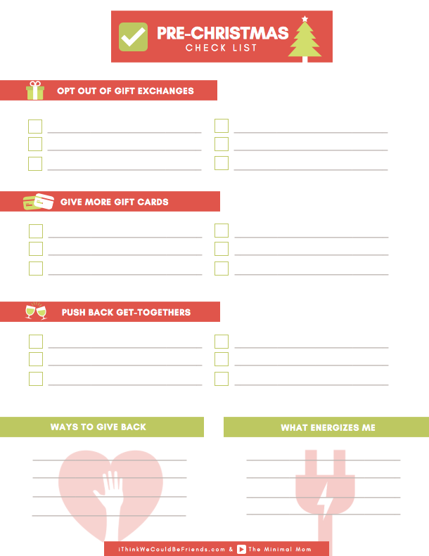 Pre-Christmas Worksheet to reduce Stress & Anxiety