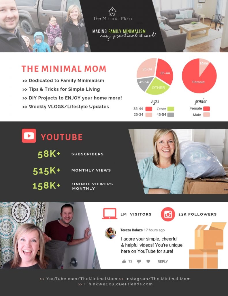 The Minimal Mom YouTube Partnerships